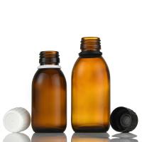 China Medical Oral Liquid Amber Glass Syrup Bottle 60ML 100ML 500ML With Aluminum Cap for sale