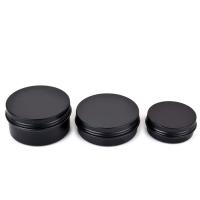 China 250g Metal Cosmetic Jar Black Silver Gold Round Aluminium Tins 8.8oz for sale