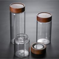China Empty Dustproof Transparent Glass Jars With Lids Eco Friendly 580ml 500pcs for sale