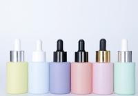 China Frosted Pink Glass Cosmetic Serum Dropper Bottle 1oz Eco Friendly for sale