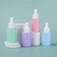 China Frosted Pink Glass Cosmetic Serum Dropper Bottle 1oz Eco Friendly for sale