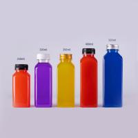 China PET 1 Liter 8 Oz Square Plastic Bottles BPA Free ODM Beverage Juice for sale
