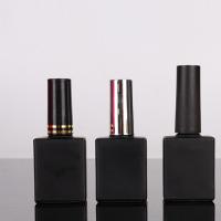 China Black Packaging UV Gel Glass Cosmetic Containers Nail Polish Bottle With Brush for sale