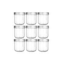 China 10oz Leak Proof Glass Storage Bottles Yogurt 4 Oz Quilted Mason Jars Bulk for sale