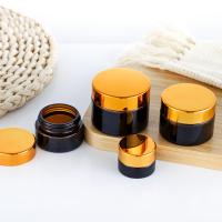 China 30g Amber Cream Transparent Glass Jars 5.2cm Dia for sale