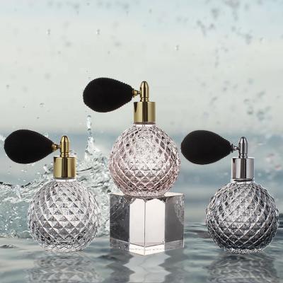 China 100ml Glass Cosmetic Containers Design Airbag Glass Perfume Spray Bottle for sale