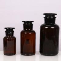 China Antitear 8OZ Amber Reagent Bottle ISO Glass for sale