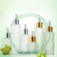China 37*92mm Empty Pipette Glass Cosmetic Serum Dropper Bottle 10ml Flat Shoulder for sale