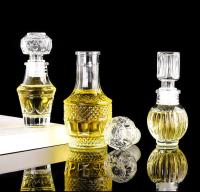 China Diamond Creative Round Crystal Glass Bottles Miniature 50ml Whisky UV Coating for sale