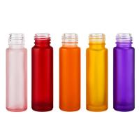 China White Blue 10ml Amber Glass Roller Bottles ISO SGS With SS Ball for sale