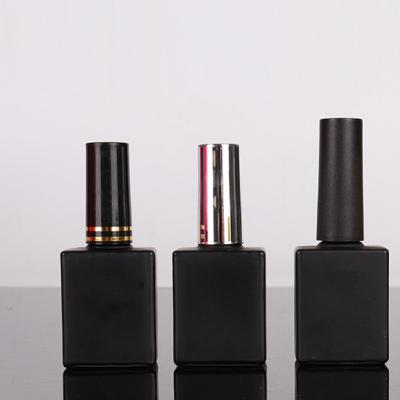 China UV gel glass bottle manufacturers nail polish oil Glass Cosmetic bottle with brush for sale