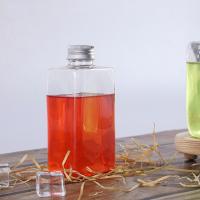 China Plastic 16 Oz Natural Beveled Square HDPE Juice Bottle UV Plating for sale
