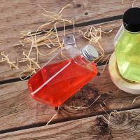 China Plastic 16 Oz Natural Beveled Square HDPE Juice Bottle UV Plating for sale