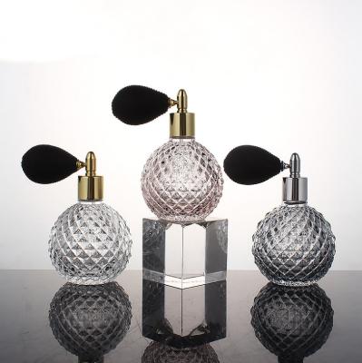 China Glass Cosmetic Containers 100ml Vintage Style Air Bag Refillable Fine Spray Perfume Bottle for sale