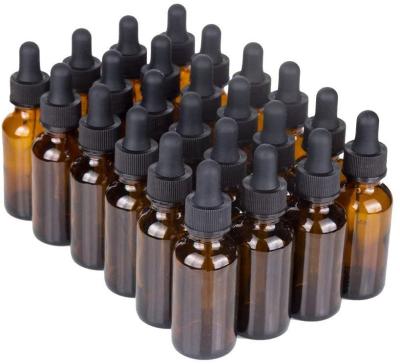 China Graduated Scale Amber Glass Cosmetic Containers 0.7oz 30ml Dropper Bottles With Pipette for sale