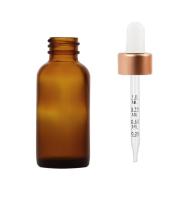China Graduated Scale Amber Glass Cosmetic Containers 0.7oz 30ml Dropper Bottles With Pipette for sale
