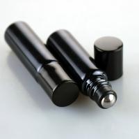 China 1/ 3oz 10ml Essential Oil Empty Glass Rollerball Bottles Black Coating for sale