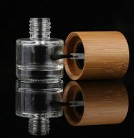 China High Quality Nail Polish Bottle Bamboo Cap Glass Cosmetic Containers for sale
