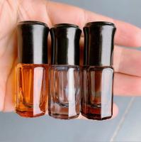 China Clear Roller Glass Cosmetic Containers 6ml 3ml Octagonal Glass Bottle for sale