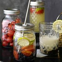China 16Oz 8 Oz Wide Mouth Mason Jars Pint Straw Glass Bottle Crackproof for sale