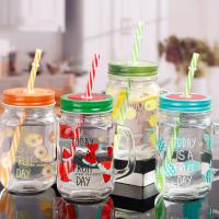 China 16Oz 8 Oz Wide Mouth Mason Jars Pint Straw Glass Bottle Crackproof for sale