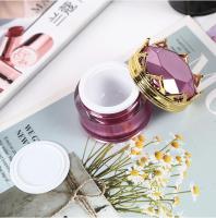 China Recyclable Empty Eyeshadow Plastic Cosmetic Containers 15g Acrylic Crown Jar for sale