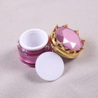 China Recyclable Empty Eyeshadow Plastic Cosmetic Containers 15g Acrylic Crown Jar for sale