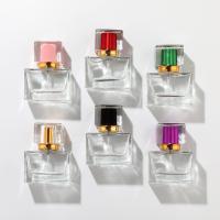 China Anodized Pump 30ml Perfume Glass Bottle SGS Square Luxury Cosmetic Containers for sale