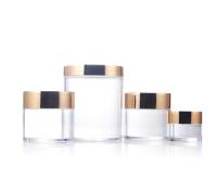 China Round Acrylic Luxury Double Wall Cosmetic Jar 50g To 200g Antitear for sale