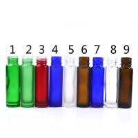 China 10ml Glass Cosmetic Container Colorful Roll On Bottle 10ml With Metal Screw Cap for sale