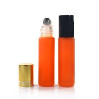 China 10ml Glass Cosmetic Container Colorful Roll On Bottle 10ml With Metal Screw Cap for sale