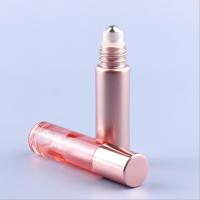 China 5ml Glass Cosmetic Containers Rose Gold Roller Bottles Hot Stamping for sale