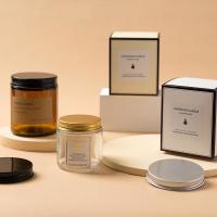 China Glass Cosmetic Containers 4oz 8oz 16oz Clear Amber Straight Side Glass Jar with lid for sale