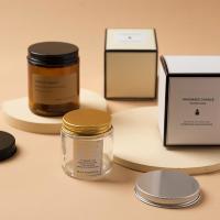 China Glass Cosmetic Containers 4oz 8oz 16oz Clear Amber Straight Side Glass Jar with lid for sale