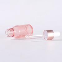 China Hair Oil Glass Cosmetic Containers Rose Gold Dropper Bottle Transparent OEM for sale