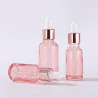 China Hair Oil Glass Cosmetic Containers Rose Gold Dropper Bottle Transparent OEM for sale