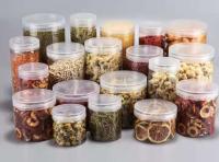 China 68mm Pet Plastic Storage Jars Peanut Butter 1000pcs Round Plastic Canisters for sale