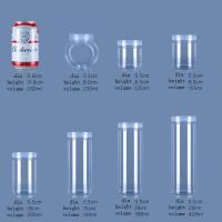 China 55mm Clear Round Plastic Storage Jars With Aluminum Lids Explosion Proof for sale