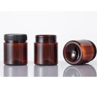China Barbecue Powder 65mm 4 Oz Amber Plastic Jars Containers With Lids ODM for sale
