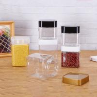 China Odorless Square Clear Plastic Containers 17.6oz Dried Fruit Scented Tea 1000pcs for sale
