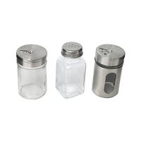 China 2.8*2.8*10.5cm Transparent Glass Jars 4oz Square Glass Spice Jars Condiment for sale