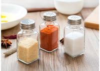 China 2.8*2.8*10.5cm Transparent Glass Jars 4oz Square Glass Spice Jars Condiment for sale