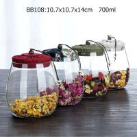 China 1L 1.35L 1.6L Large Clear High Borosilicate Glass Jar Bamboo Lid Washable Reusable for sale