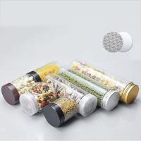 China 55mm Clear Round Plastic Storage Jars With Aluminum Lids Explosion Proof for sale
