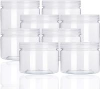 China Round Plastic Jars With Lids Cosmetic Cream Lotion Liquid Slime Butter for sale