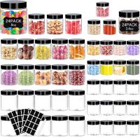 China Round Plastic Jars With Lids Cosmetic Cream Lotion Liquid Slime Butter for sale