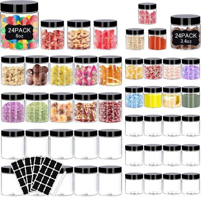 China Round Plastic Jars With Lids Cosmetic Cream Lotion Liquid Slime Butter for sale