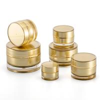 China Luxury Acrylic Skincare Double Wall Face Cream Empty Plastic Jars With Lids for sale