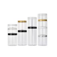 China Amber Clear PET Plastic Storage Jars With Aluminum Plastic Screw Cap for sale