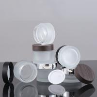 China Clear Frosted Skincare Transparent Glass Jars Cosmetic 30ml 50ml 50g for sale